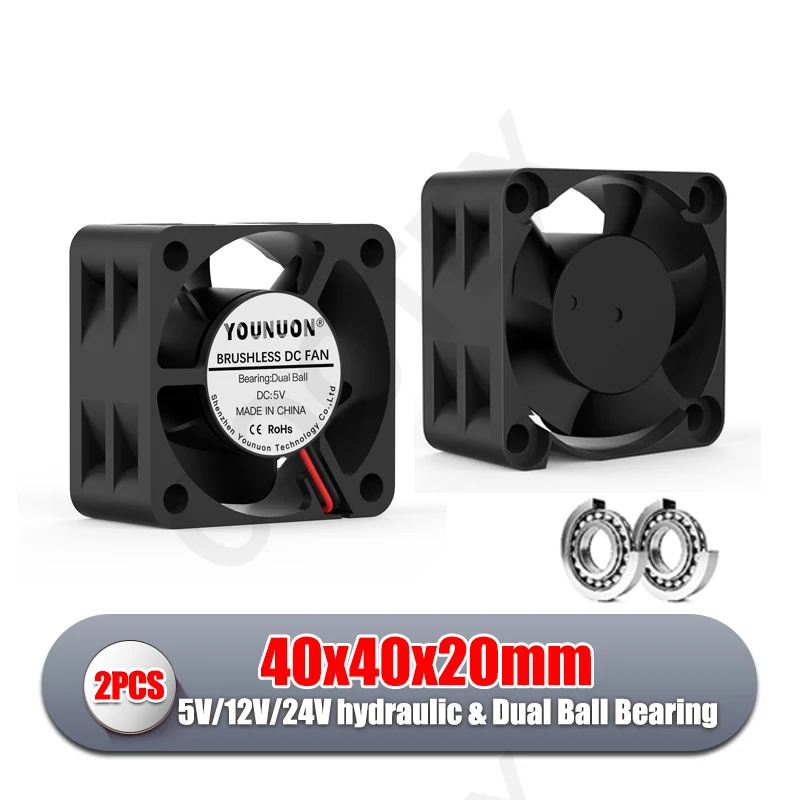 2-Pcs-40mm-40x40x20mm-Cooling-Fan-DC-5V-12V-24V-Dual-Ball-Hydraulic ...