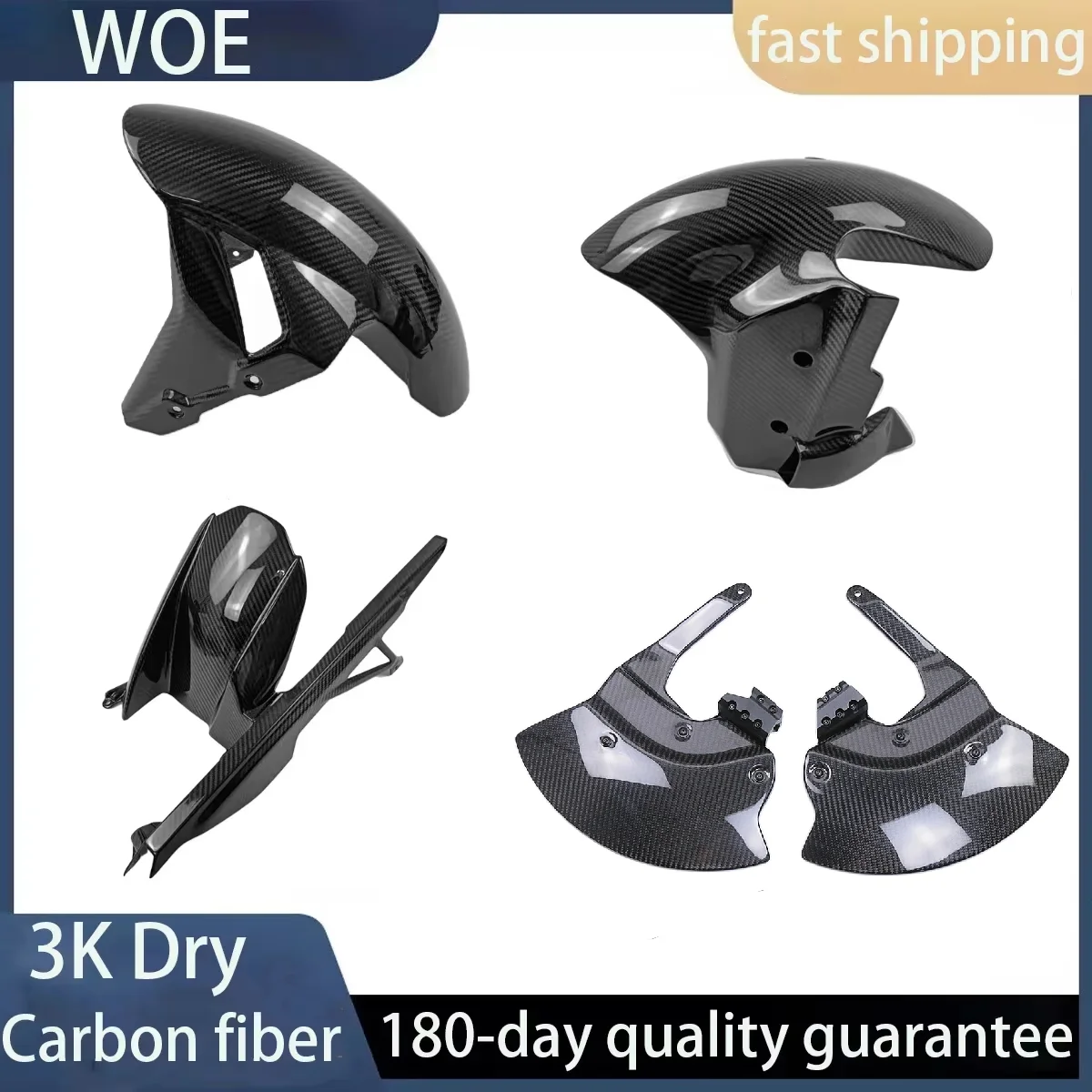 3K Carbon Fiber Motorcycle Front & Rear Fender Brake Caliper For BMW ...