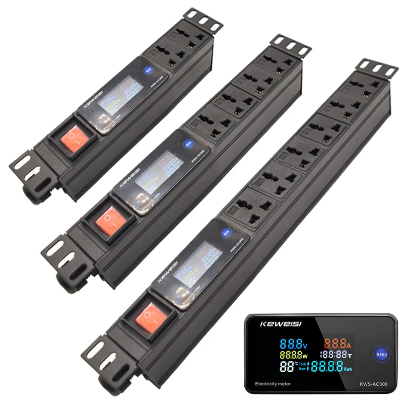 PDU-Power-Strip-with-Digital-V-A-W-Electricity-meter-Surge-protection-2 ...