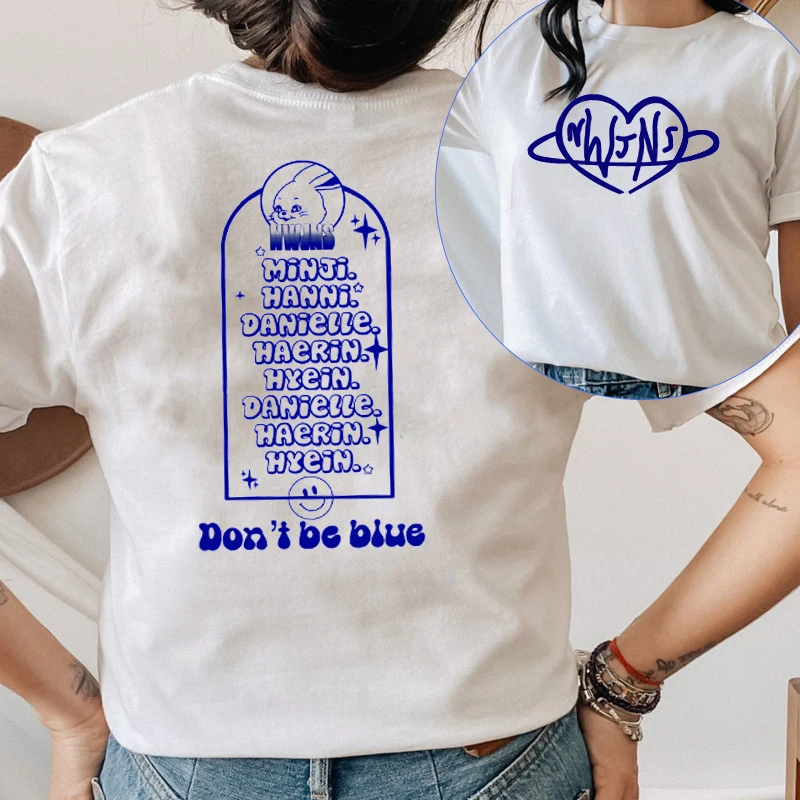 Newjeans Don't Be Blue T shirts Kpop Merch Korean Style Streetwear ...