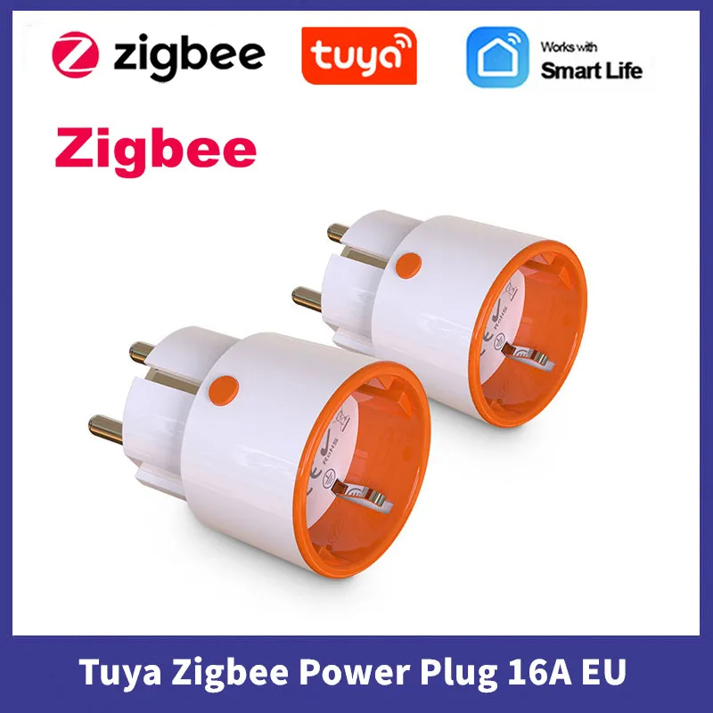 Tuya Zigbee Power Plug 16A EU Smart Home Plug App And Voice Control Energy Monitoring Child Lock ...