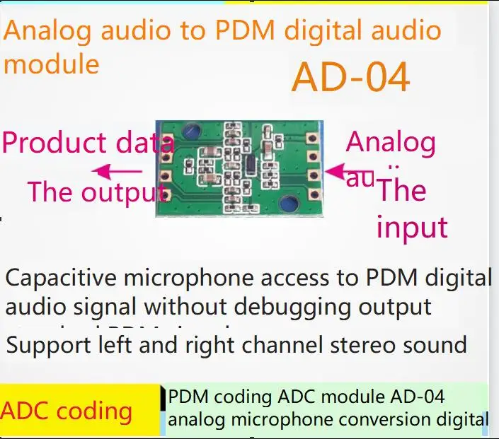PDM-ADC-Module-Signal-to-Digital-PDM-Audio-Module-AD-04-Standard ...