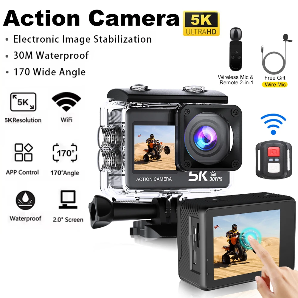 5K-4K60FPS-Action-Camera-Dual-IPS-Touch-LCD-EIS-170-DVR-30M-Waterproof ...