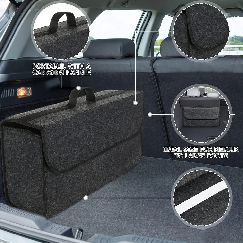 2 PCS Anti Slip Compartment Boot Storage Organizer Tool Car Storage Bag ...
