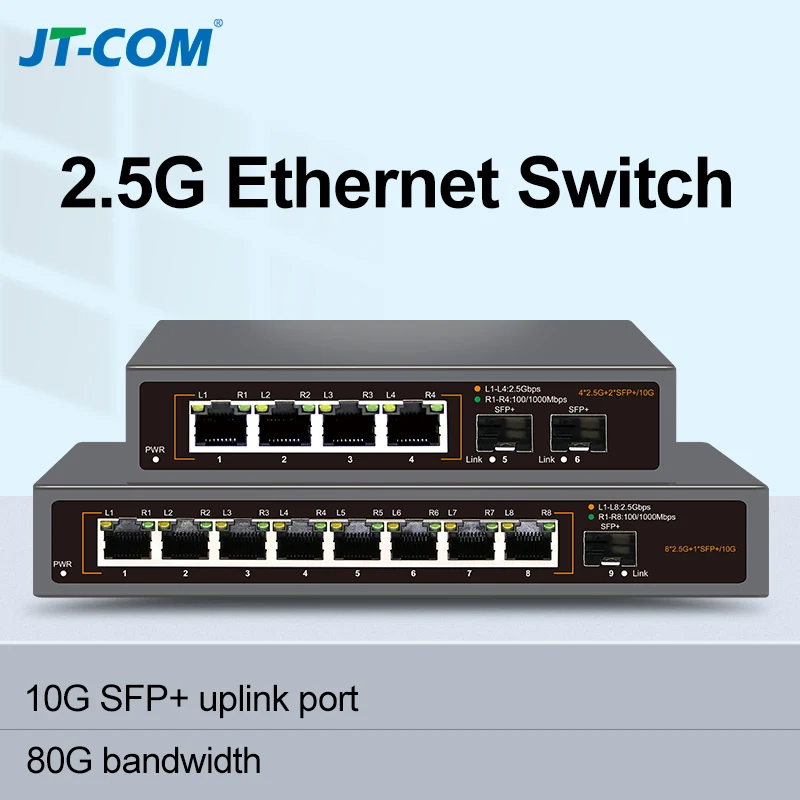 JT-COM-8-RJ45-Ports-2-5Gb-Ethernet-Switch-2-5GBASE-T-Network-Switch ...