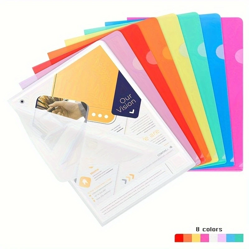 8pcs-Clear-Document-Folder-L-Type-Plastic-Folder-Copy-Safe-Project ...