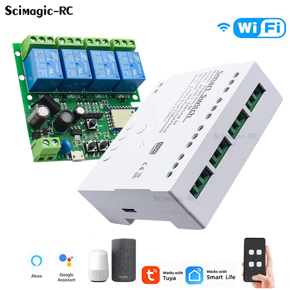 4CH-Tuya-Relay-Wifi-Smart-Switch-Module-7-32-110-220V-Light-Motor ...