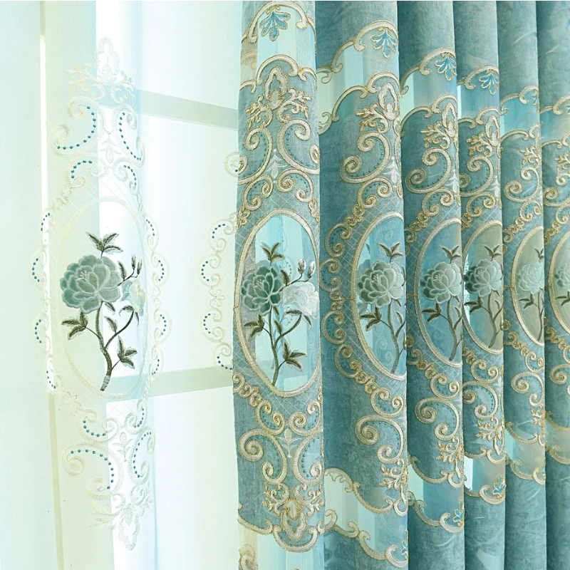 European-Style-Curtains-for-Living-Room-Bedroom-Dining-Luxury-Green ...