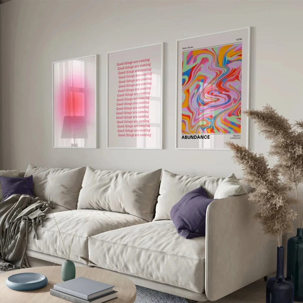 Affirmation Aura Psychedelic Retro Gradient 70s Nostalgia Positive Wall ...