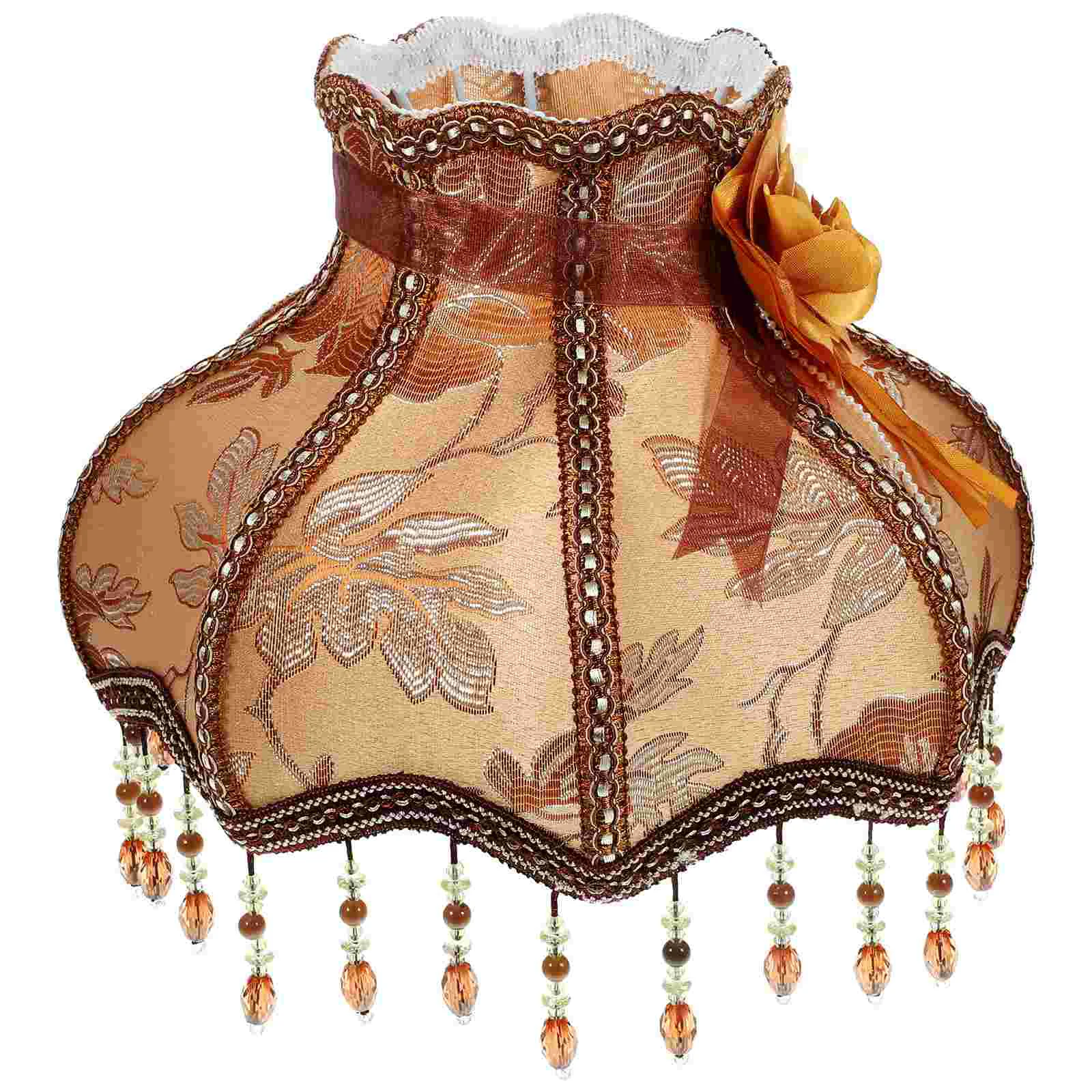 Deep Brown Hook Lace Cloth Lampshade Retro European Style Fringe ...