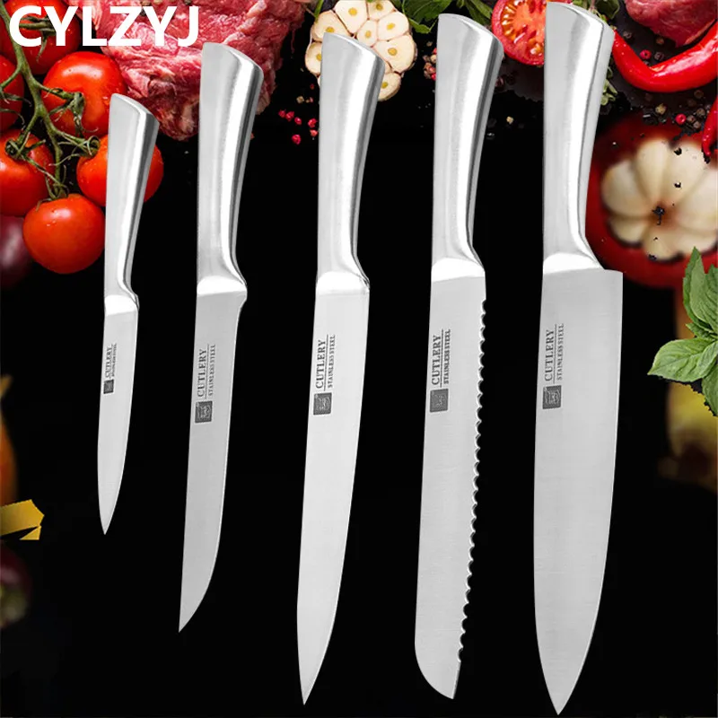 Stainless Steel Kitchen Knives Set Fruit Paring Utility Serbian Chef ...