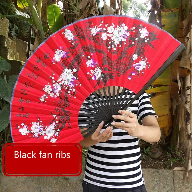 Chinese Oversized Decoration Folding Fan Classical Wall Mount Silk ...