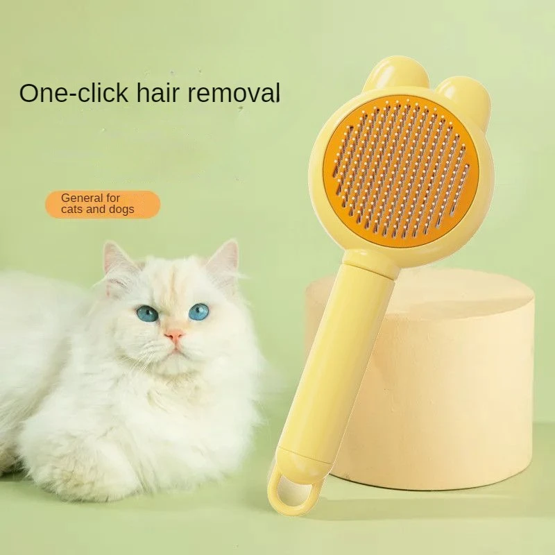 Pet-Comb-One-Key-Hair-Removal-Cleaning-Grooming-Brush-Magic-Massage ...