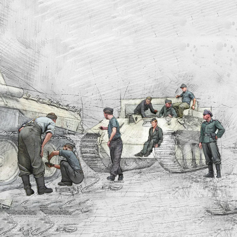 1-35-Scale-Die-Cast-Resin-Figure-Model-Assembly-Kit-German-Soldiers-8 ...