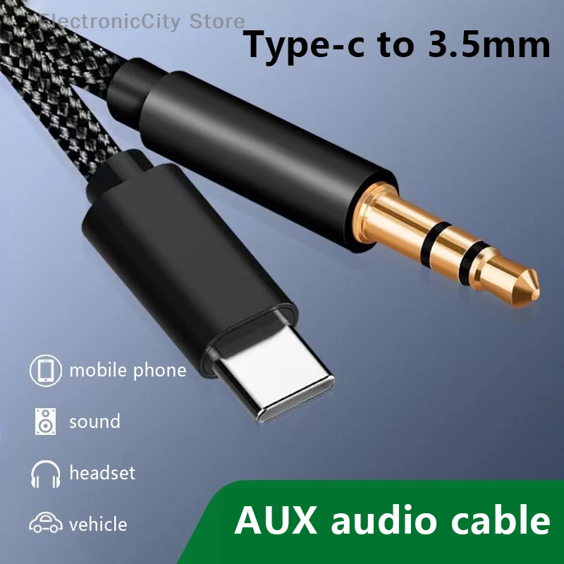 For-Mobile-Phone-Accessories-Aux-Audio-Cable-Type-C-USB-C-to-3-5mm-Male ...