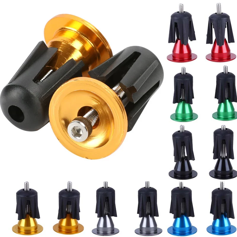 1-Pair-Bicycle-Handle-Bar-Cap-End-Plugs-Aluminum-Handlebar-Stopper-6 ...