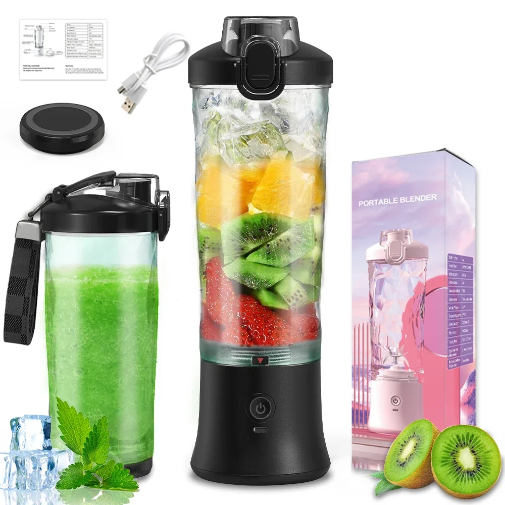 Portable-Blender-Electric-Juicer-600ML-Fruit-Mixers-4000mAh-USB ...