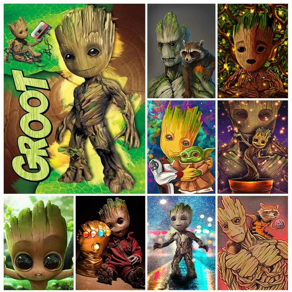 Groot-Diamond-Painting-5D-Full-Drill-Kits-Guardians-Galaxy-Diy-Mosaic ...
