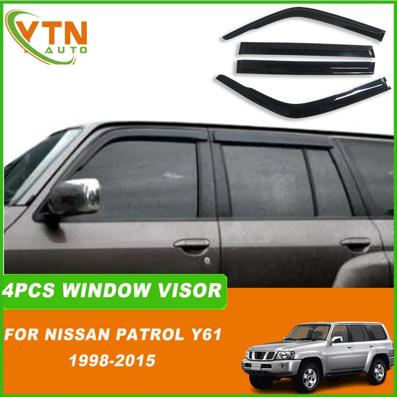 For Nissan Patrol Y61 1998 - 2015 Car Side Window Visor Weathershield ...