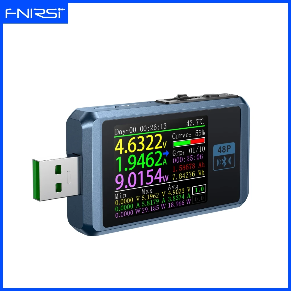 FNIRSI FNB48P USB Battery Tester Voltmeter Ammeter TYPE C Fast Charge ...