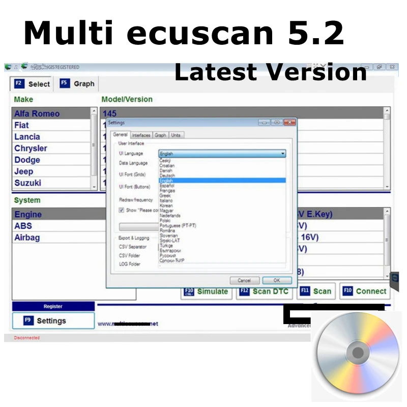 MultiEcuScan 5.2 Register Work With ELM327 Latest Version For OBD2 ...