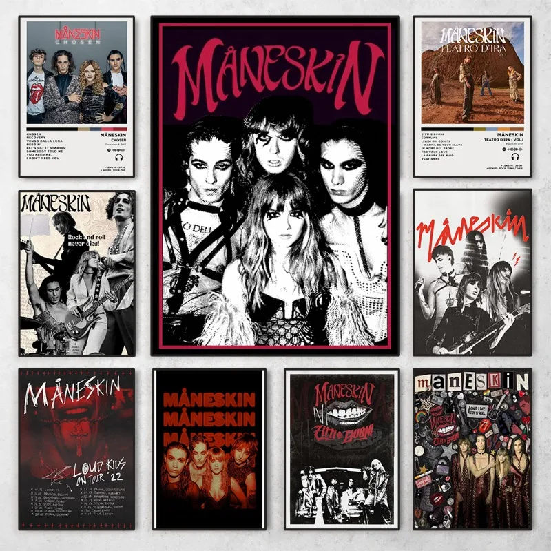 Rock-Band-Maneskin-Music-Album-Rush-Poster-Canvas-Painting-Wall-Art ...