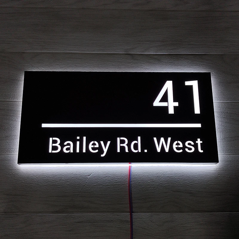 Custom-LED-House-Number-Outdoor-Waterproof-Stainless-Steel-Sign-Metal ...