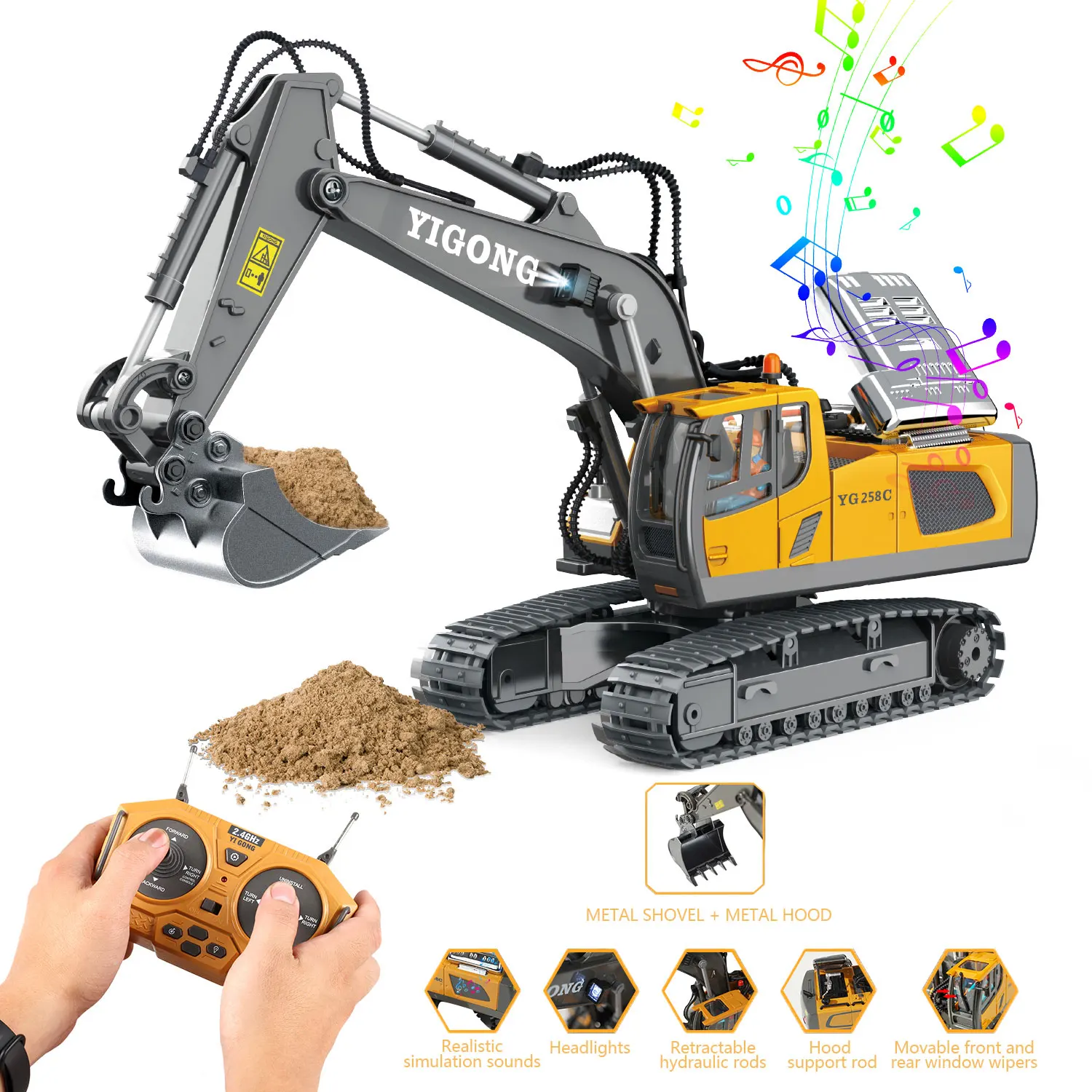 2-4G-RC-Excavator-Children-Remote-Control-Model-Car-Engineering-Dump ...