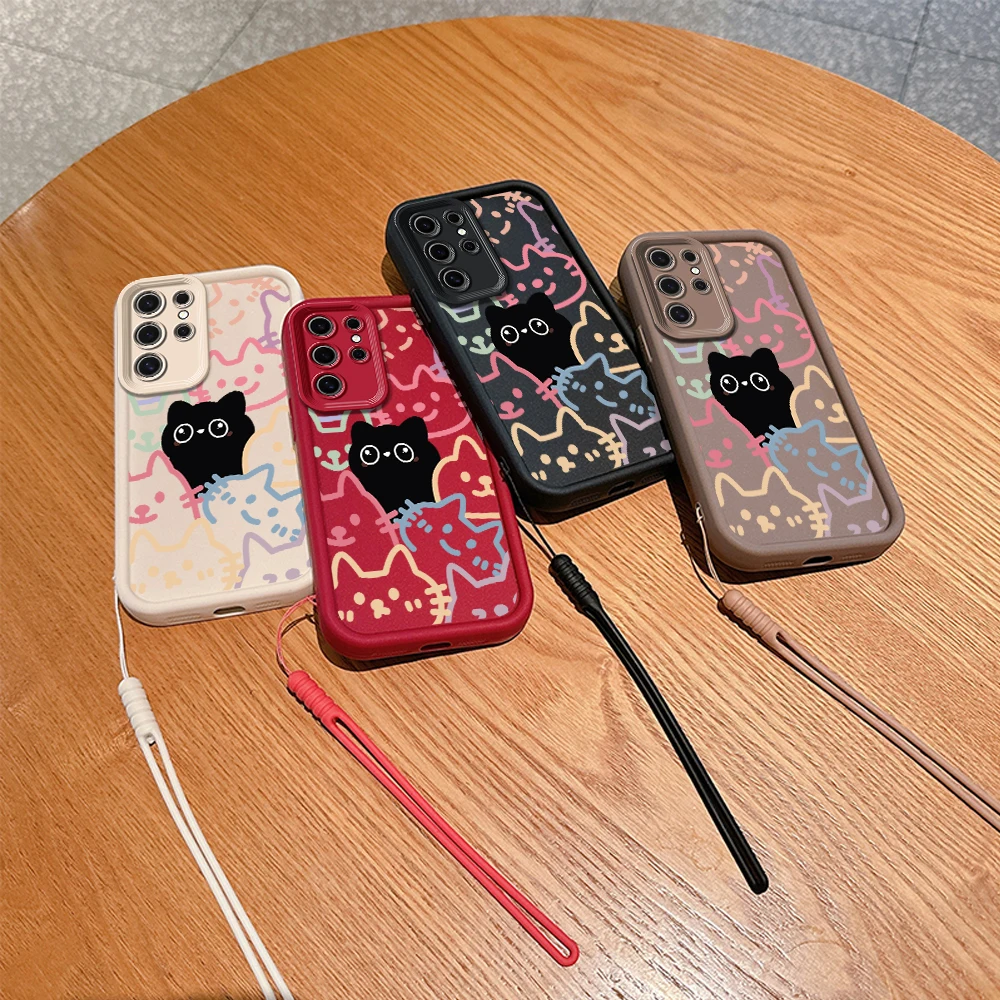 Colorful-Cute-Cat-Phone-Case-for-Samsung-S24-S23-S22-S21-S20-FE-Plus ...