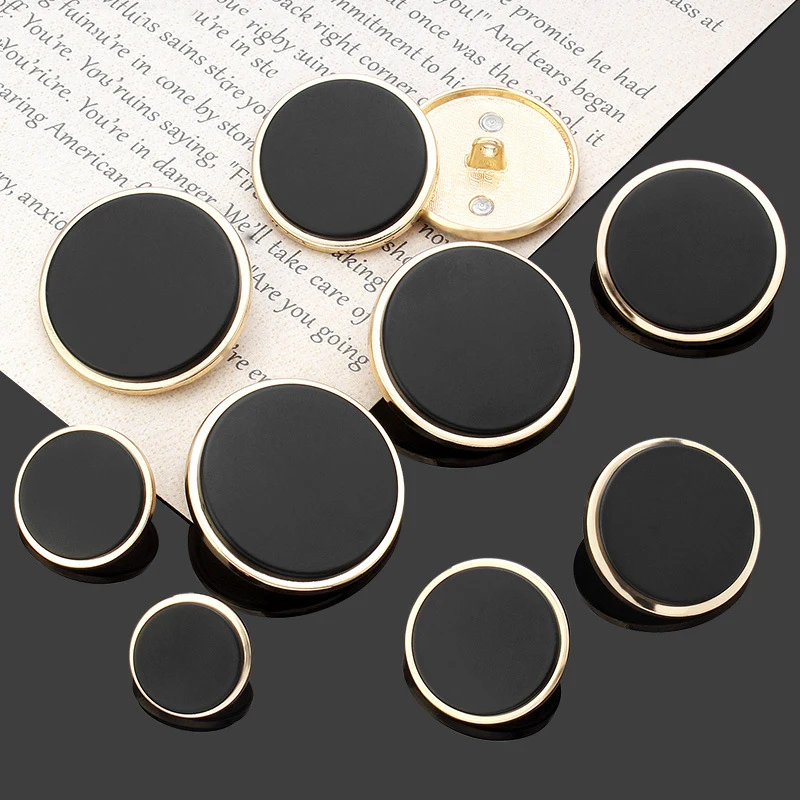15-28mm Black Metal Buttons For Clothes Windbreaker Jacket Women's ...