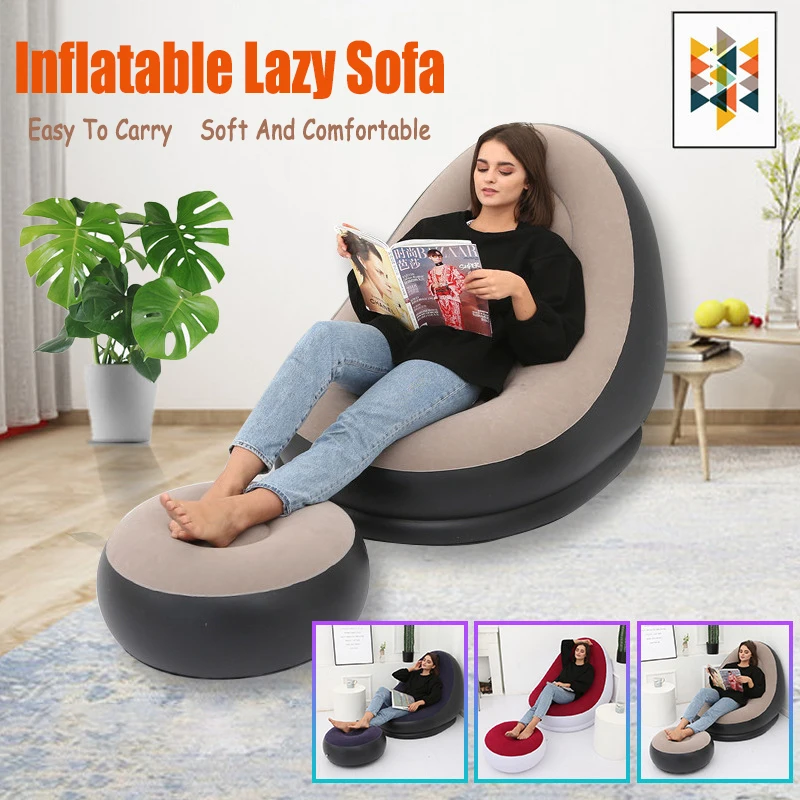 New Lazy Sofa Chaise Inflatable Folding Recliner Outdoor Indoor Bed ...
