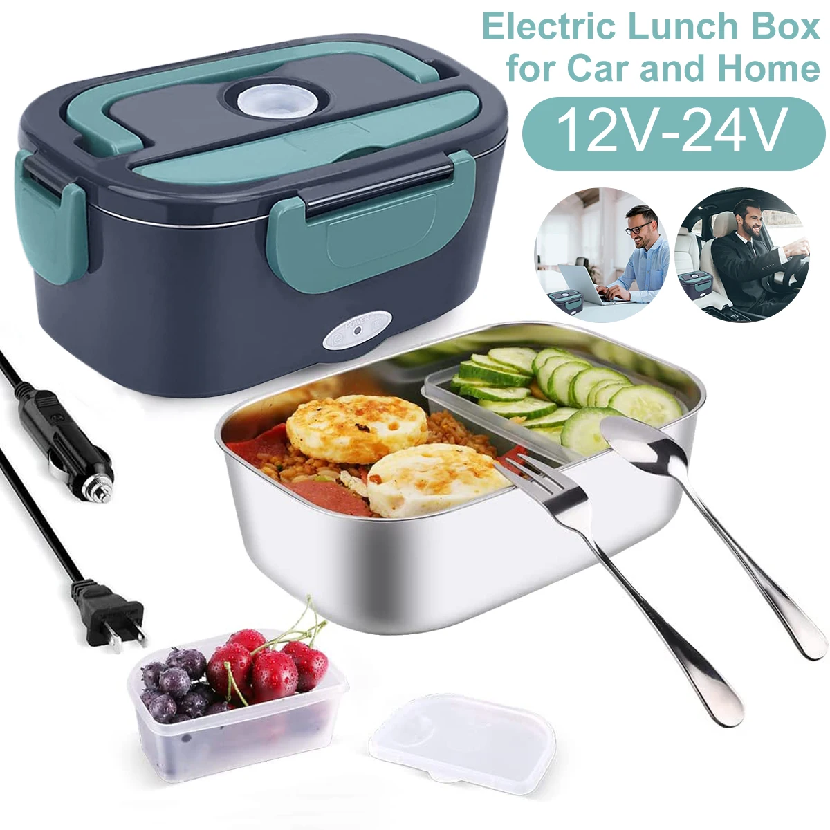 Elektrische Lunch Box Lebensmittel Wärmer Mittagessen Box Reusable 304 ...