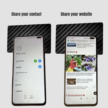 1Piece NFC Carbon Fiber Smart NFC Card NFC Business Card Fast Reading ...