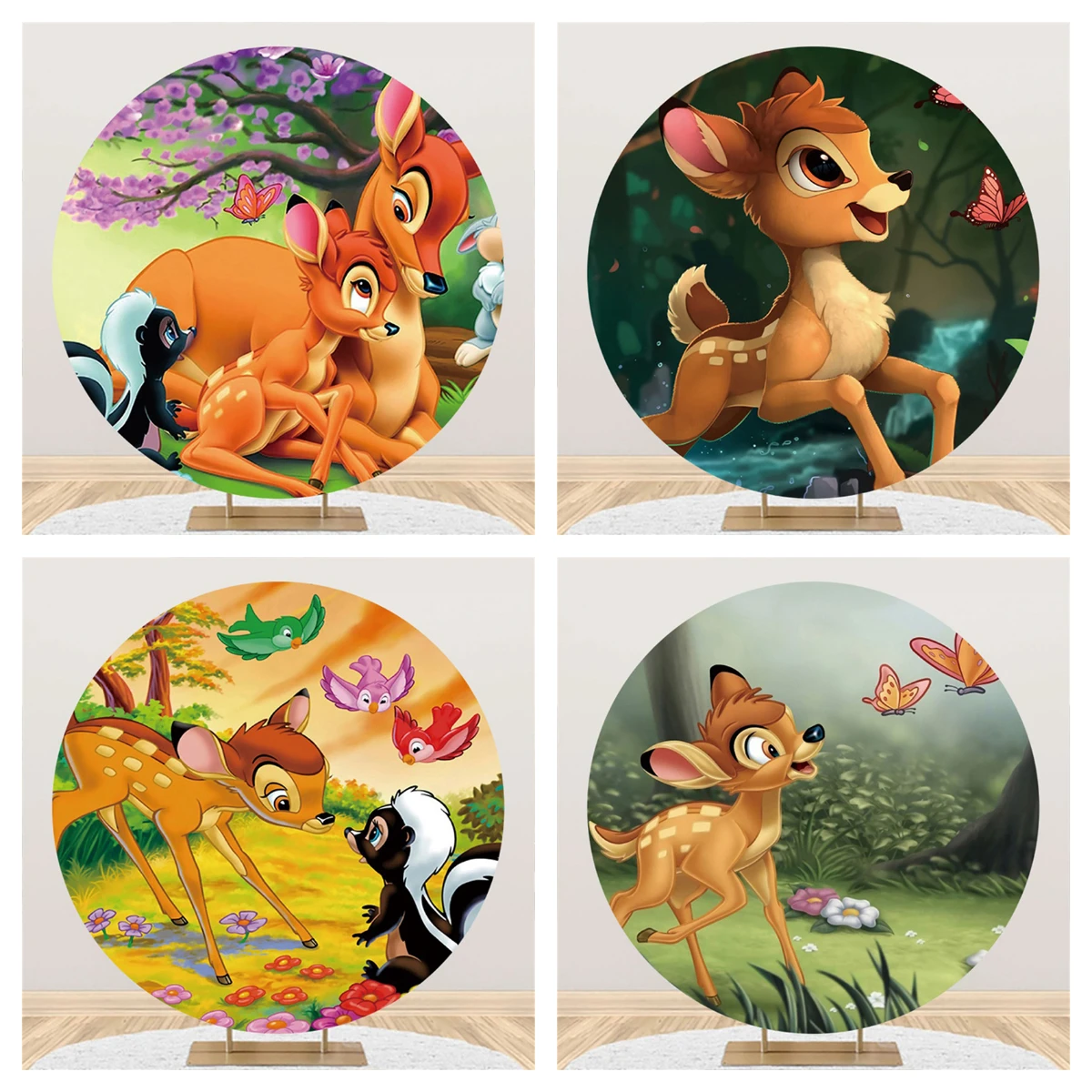 Bambi-Thumper-Birthday-Decorations-Party-Props-Round-Photo-Backdrop ...