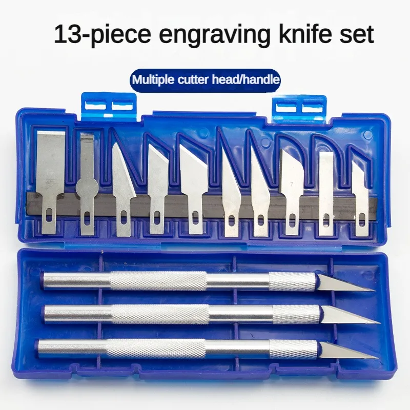 13PCS-Precision-Cutter-Set-Exacto-Hand-Tool-Set-Paper-Cut-Carving-Knife ...