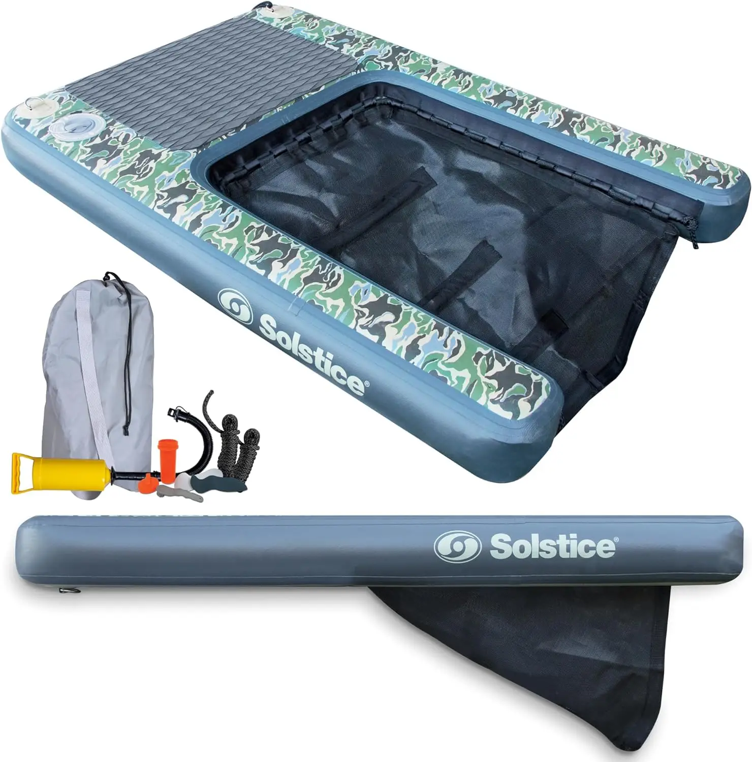 ORIGINAL-Inflatable-Pup-Plank-CAMO-SPORT-Dog-Float-Floating-Ramp-Ladder ...