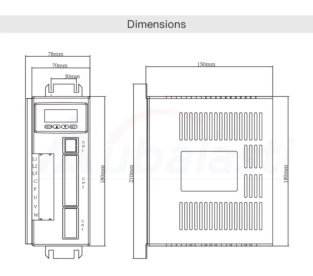 Aubalasti Servo Motor Driver AC Servo Motor Kit 110ST-M05030 220V 1.5 ...