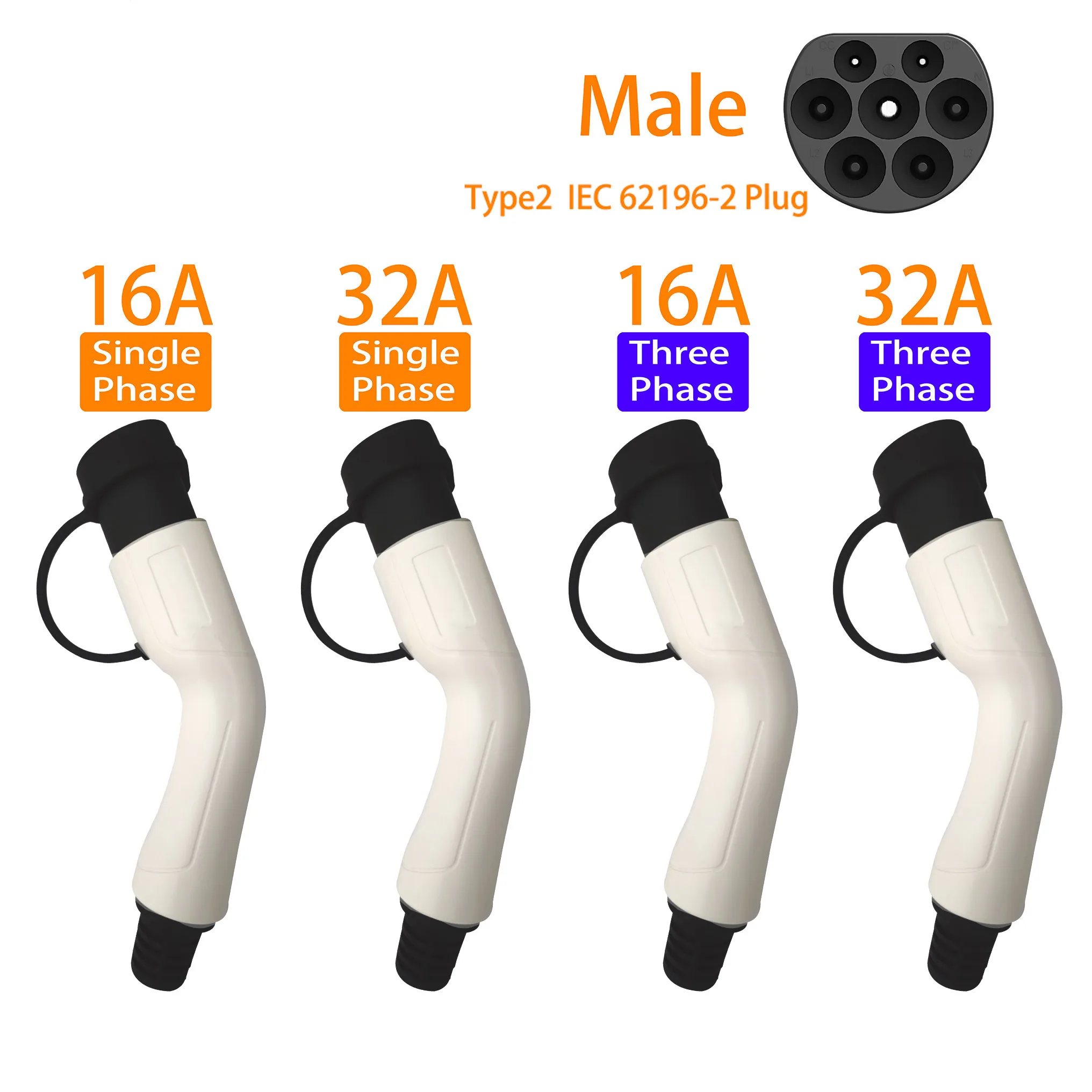 EV-charger-type-2-plug-connector-EVSE-electric-vehicle-male-side-AC ...