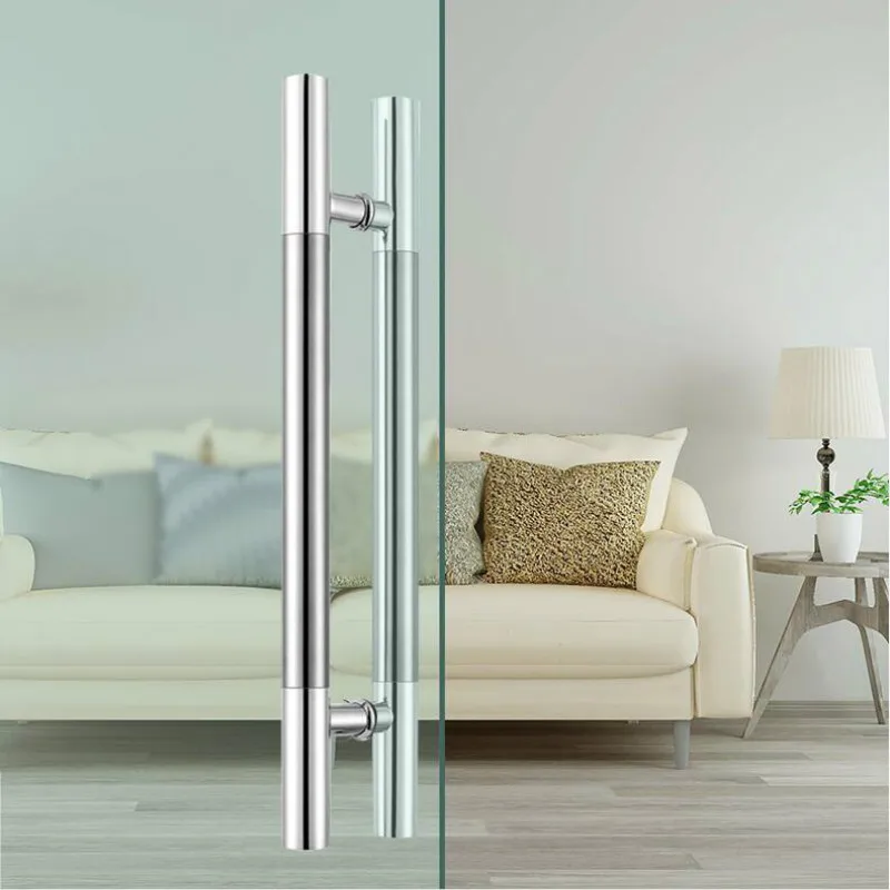 Stainless Steel Glass Door Large Handles Solid Pull Push Moving Doors ...