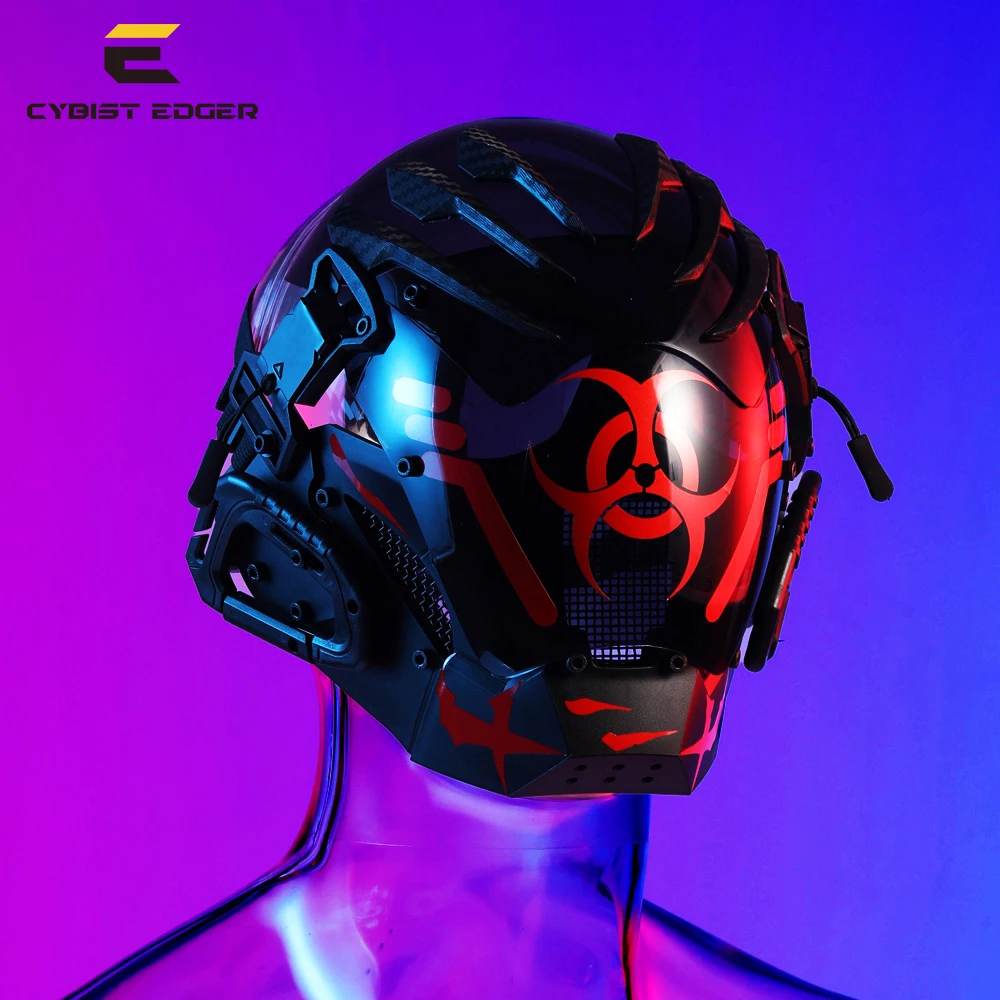 Cyber-Punk-Mask-Cosplay-Biochemical-Warning-Red-Biochemical-Warning ...