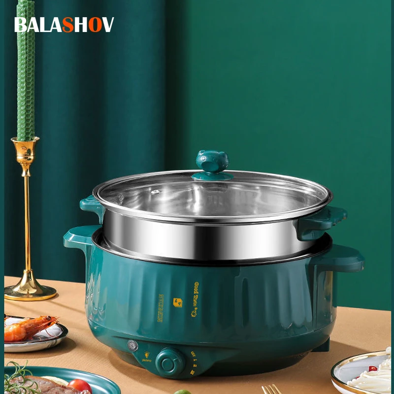 1.7l Multifunction Non-stick Pan Electric Cooking Pot Household Hot Pot Single/double Layer Fast ...