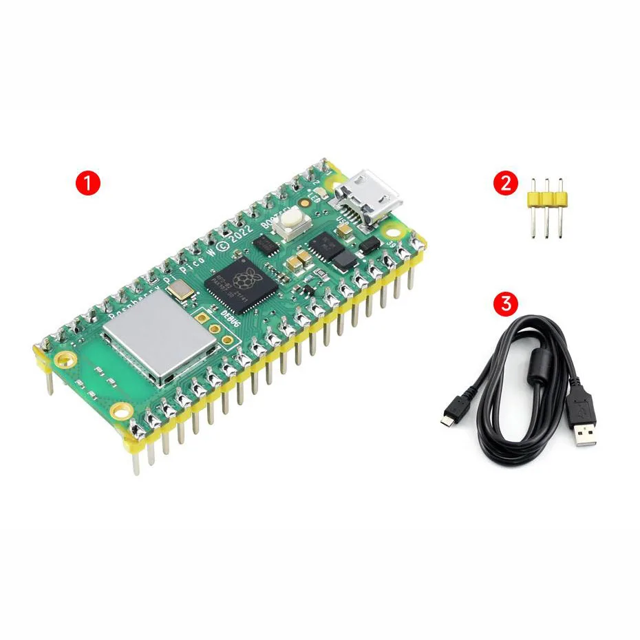 Raspberry Pi Pico W Microcontroller Board With Pre Soldered Header Built In Wifi Based On