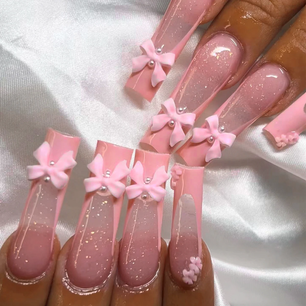 press-on-nails-false-nails-Acrylic-fingernails-Medium-and-long-square ...