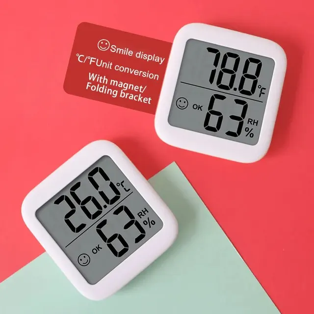 Termómetro Digital Magnético Higrómetro De Medidor Monitor Temperatura ...