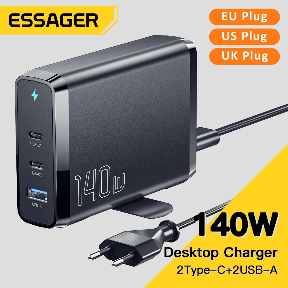 Essager-140W-GaN-USB-Type-C-Desktop-Charger-100W-Quick-Charge-QC4-0-PD3 ...