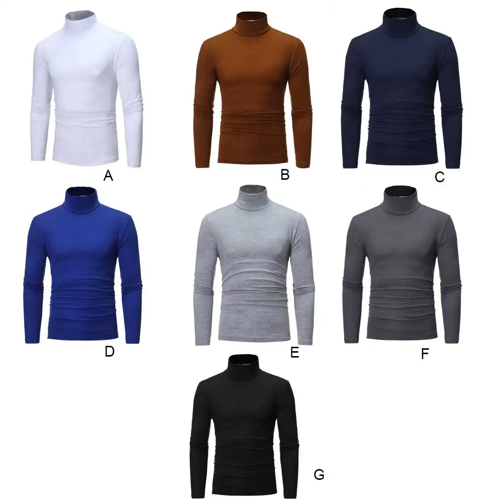 Homem Roupa Interior Térmica Tops de Gola Alta Manga Longa Pullover ...