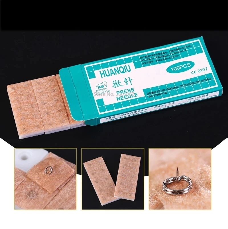 10 boxes (1000pcs) sterile ear press needle Auricular acupuncture ...