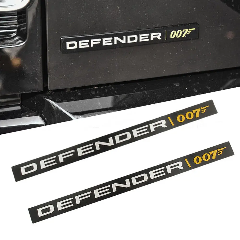 2Pcs-Yellow-Black-DEFENDER-007-Logo-Car-Stickers-Accessories-Fender ...