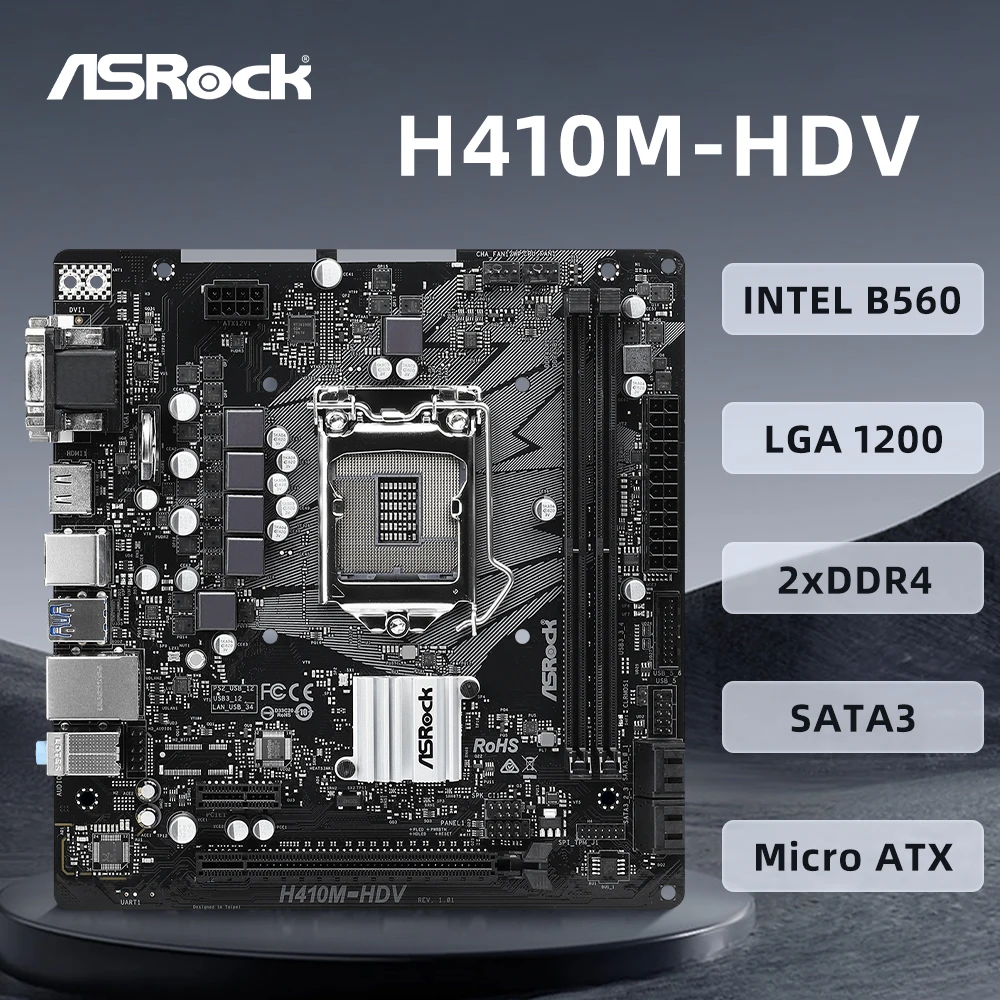 ASROCK-H410M-HDV-Motherboard-Socket-1200-Supports-i9-10900K-i7-10700K ...