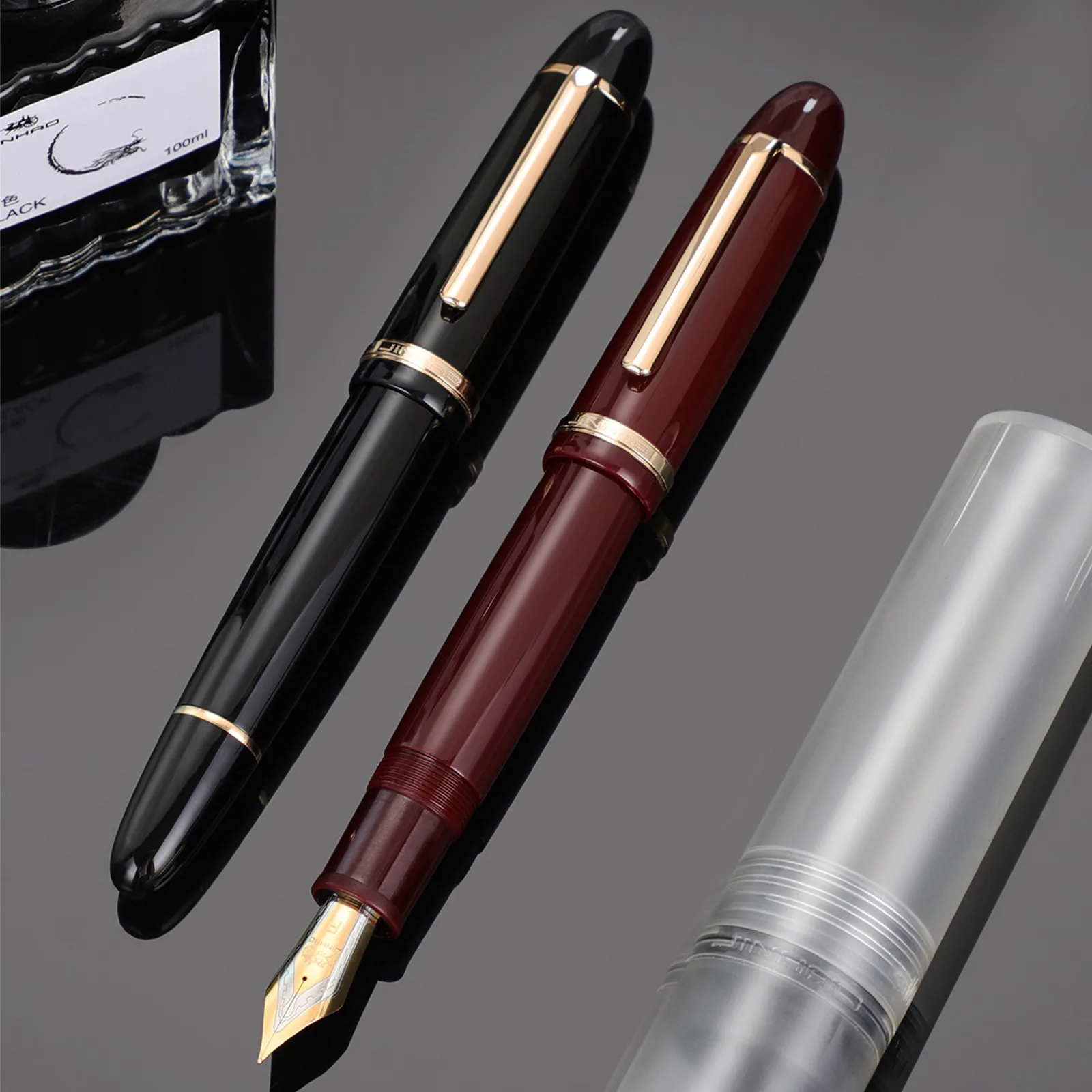 Hot-JinHao-X159-Acrylic-Fountain-Pen-with-sliver-gold-Clip-EF-F-Nibs ...